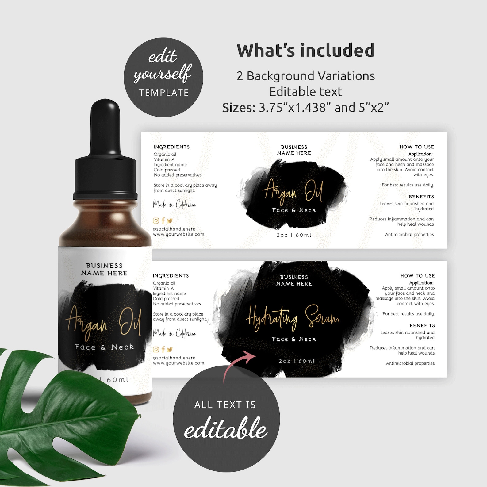 Customizable 1 Oz, 2 Oz, 4 Oz Label Template, Wrap Around Labels ...