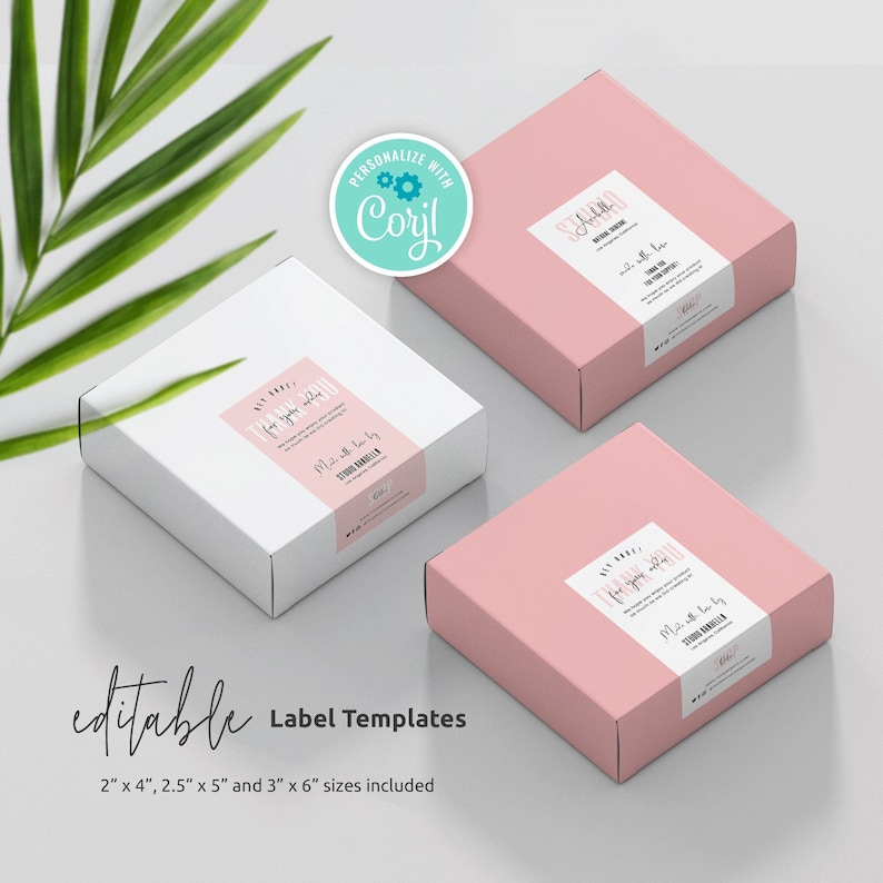 Editable Box Seal Label Template Feminine Packaging Seal | Etsy