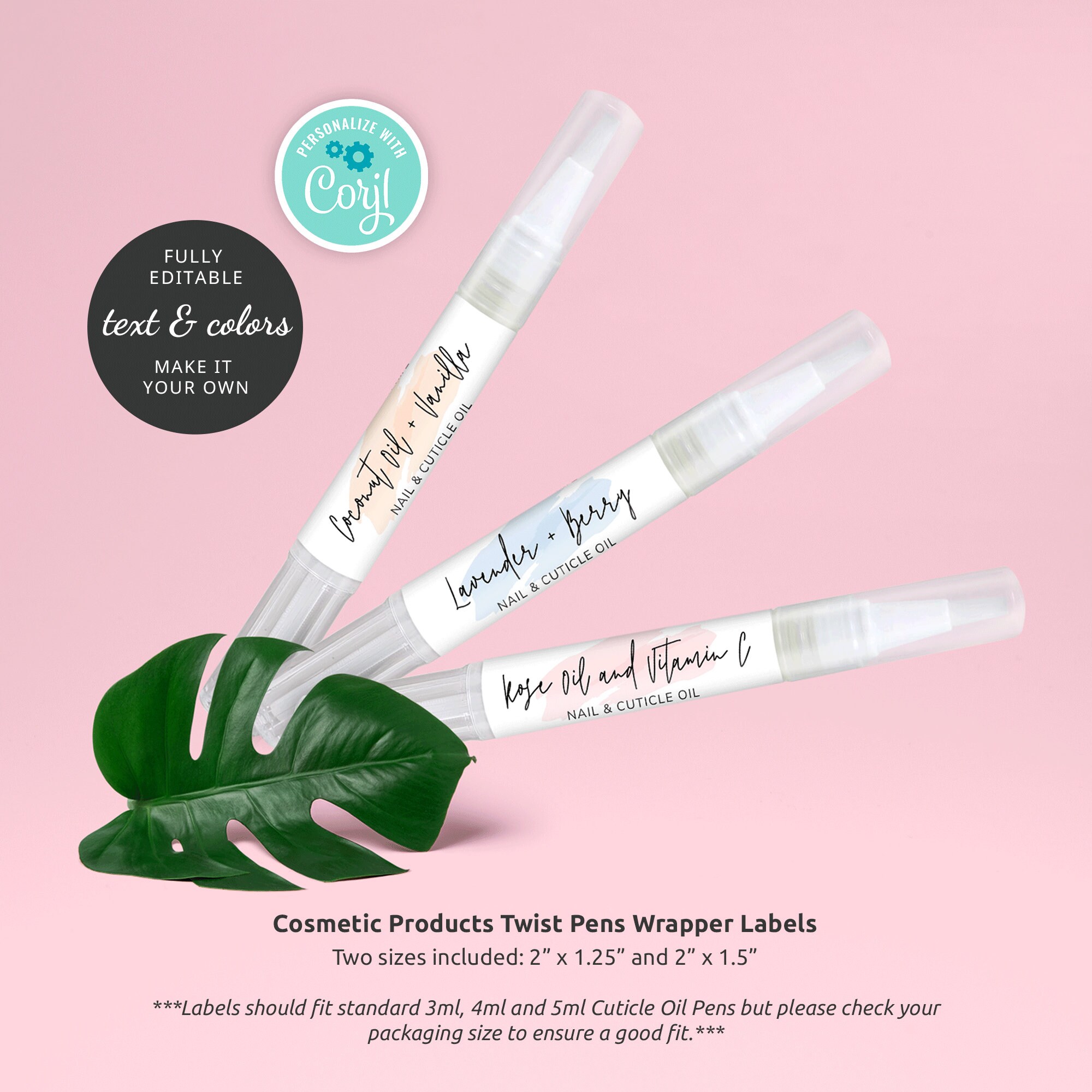 DIY Cosmetic Tube Label Template Printable 3ml 4ml 5ml Brush - Etsy