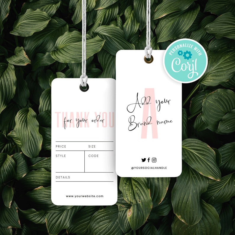 Editable Hang Tag Template, Pink & White DIY Apparel Price Tags ...
