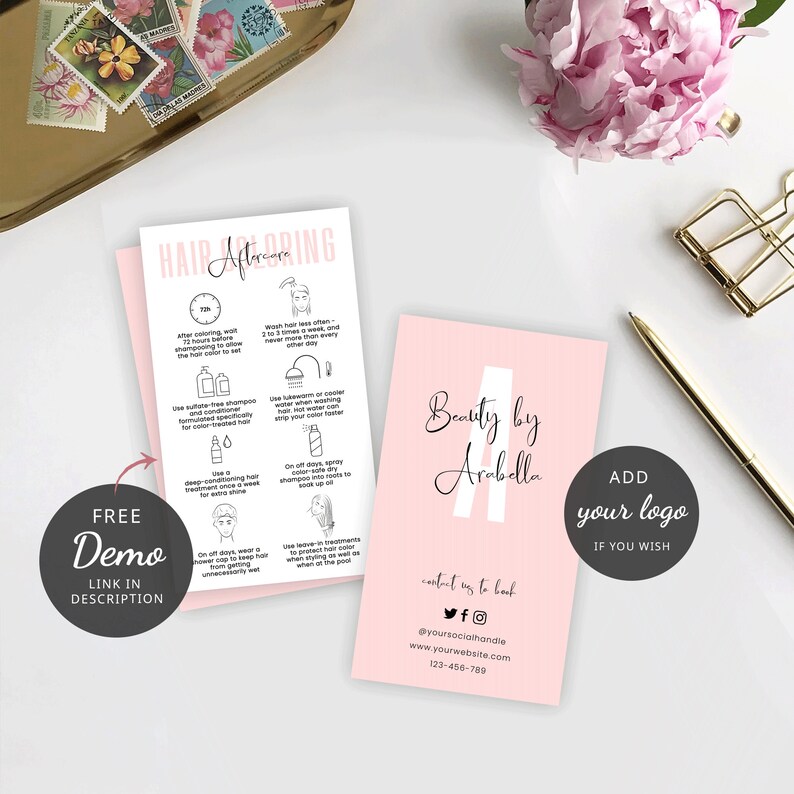 Hair Coloring Aftercare Template Editable Hair Colour Care | Etsy