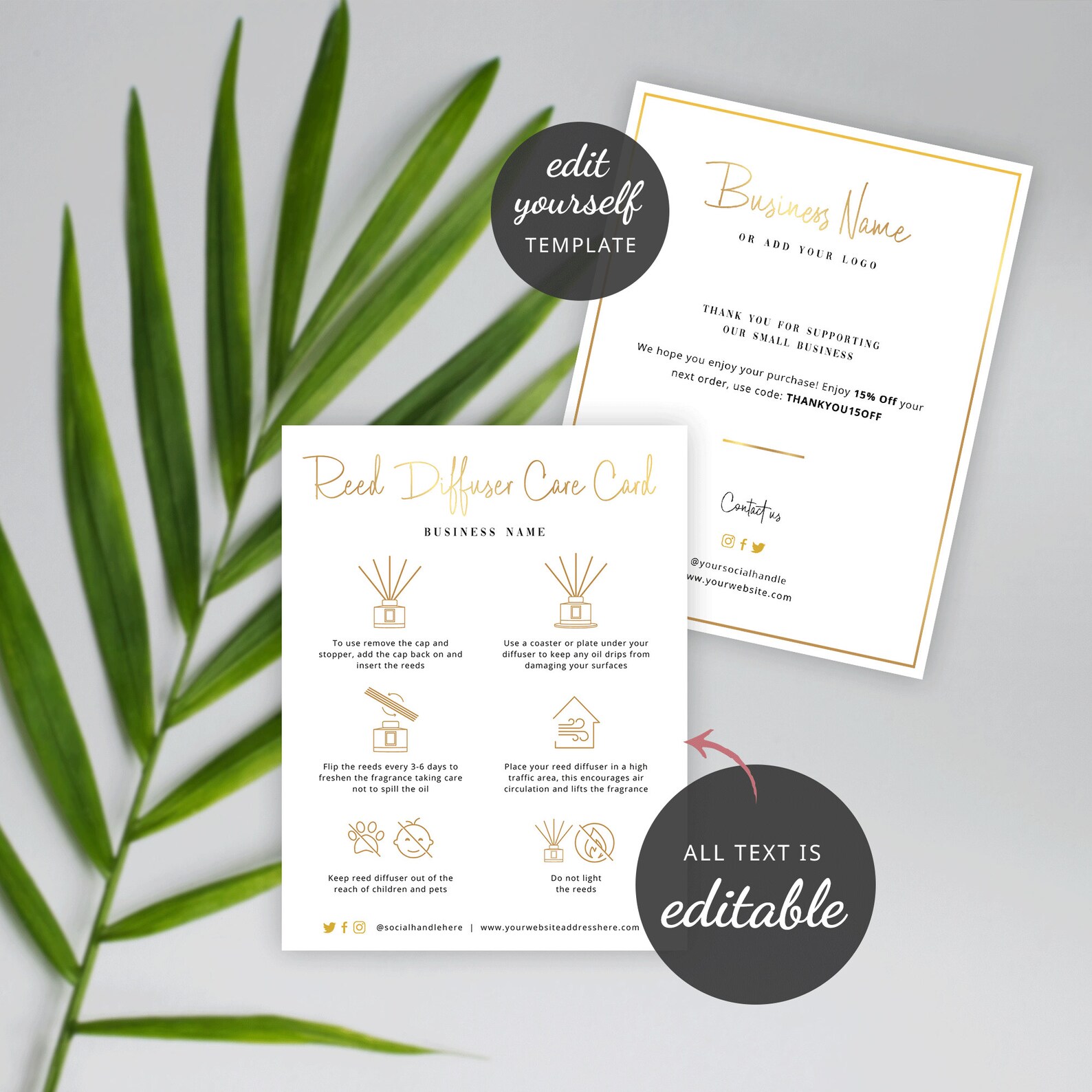Instant Reed Diffuser Care Card DIY Room Diffuser Care Guide - Etsy