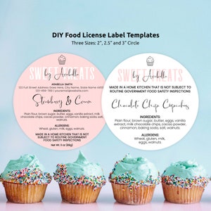 Food License Label Template, Feminine Pink Cottage Law Labels ...