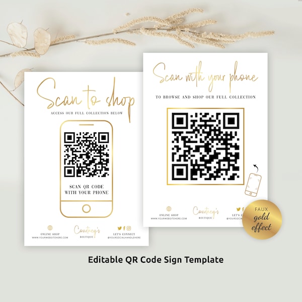 Signage With Qr Code - Etsy