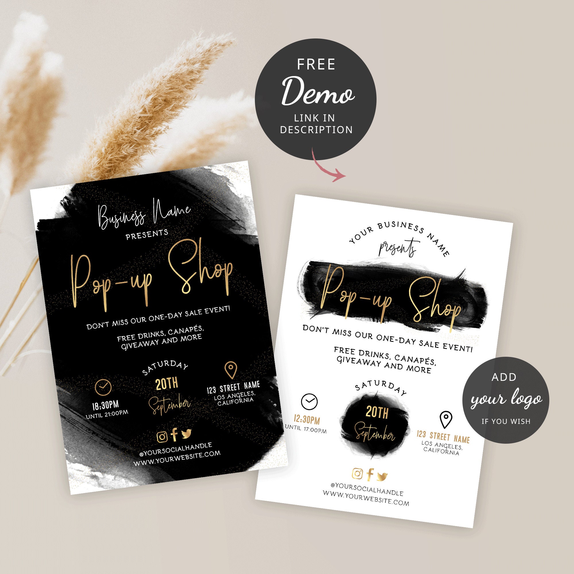 Pop up Shop Flyer Template Editable Sales Market Event - Etsy
