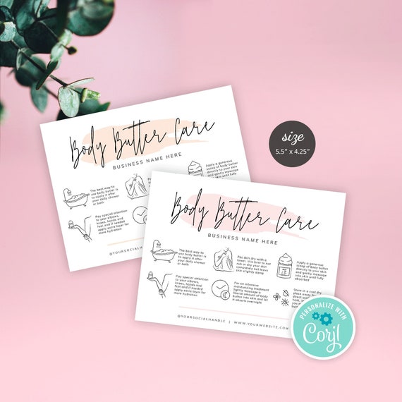 Body Butter Application Guide Template Editable Whipped Body - Etsy