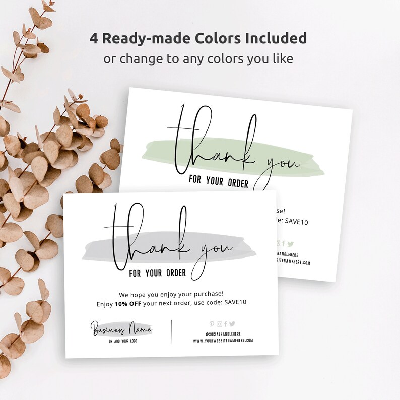 Business Thank You for Order Template Editable Thank You | Etsy