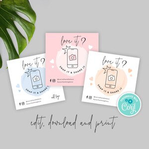 Love It Snap It Share It Template, Editable Snap and Share Cards ...