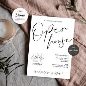 Editable Open House Invite Template, Minimalist Real Estate Event ...