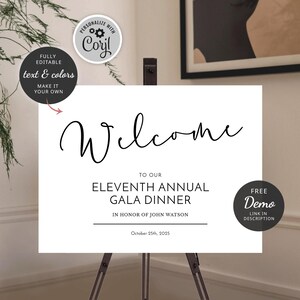 Business Welcome Sign Template Printable, Corporate Event Foam Board ...