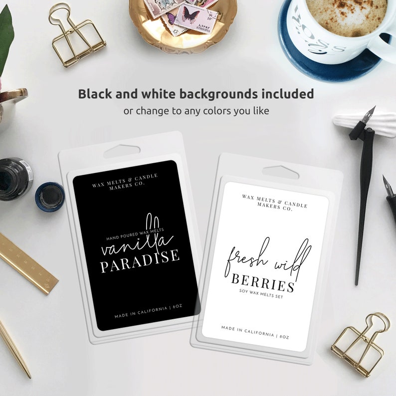 Wax Melts Labels Template, Minimalist Label Design, Customizable Wax ...