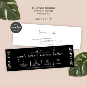 Minimalist Event Ticket Template, Editable Business Party Entry Pass ...