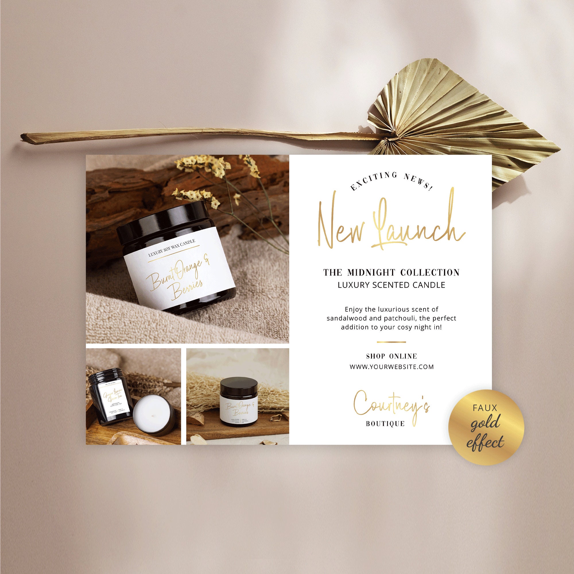 DIY Product Launch Flyer Template Faux Gold Business - Etsy