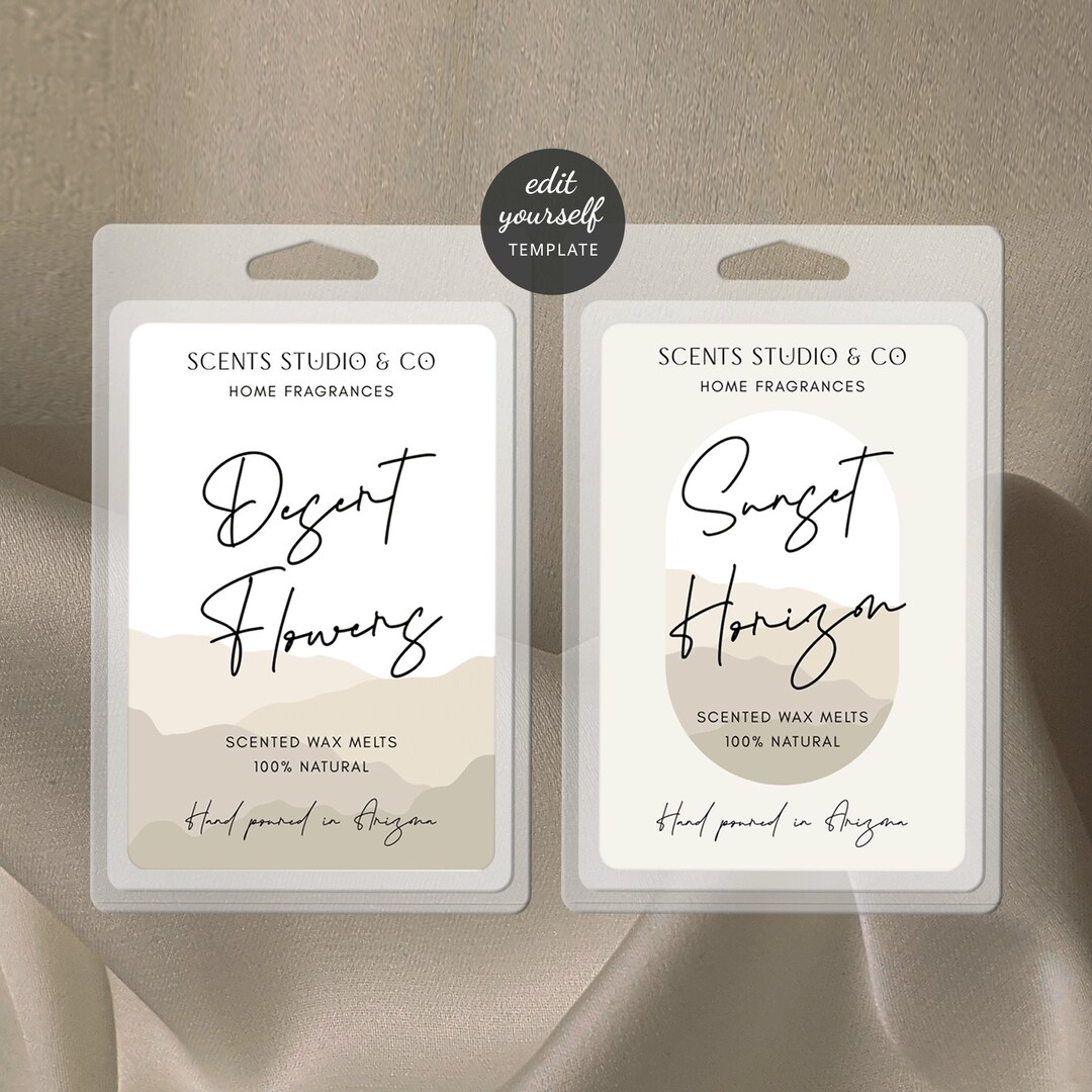 Boho Arch Labels Template, Modern Wax Melts Packaging Design, Editable ...