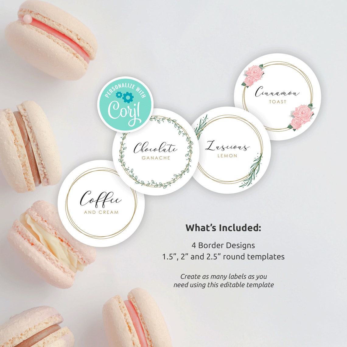 Greenery Flavor Labels Template, Floral Design Scent Labels, Editable ...