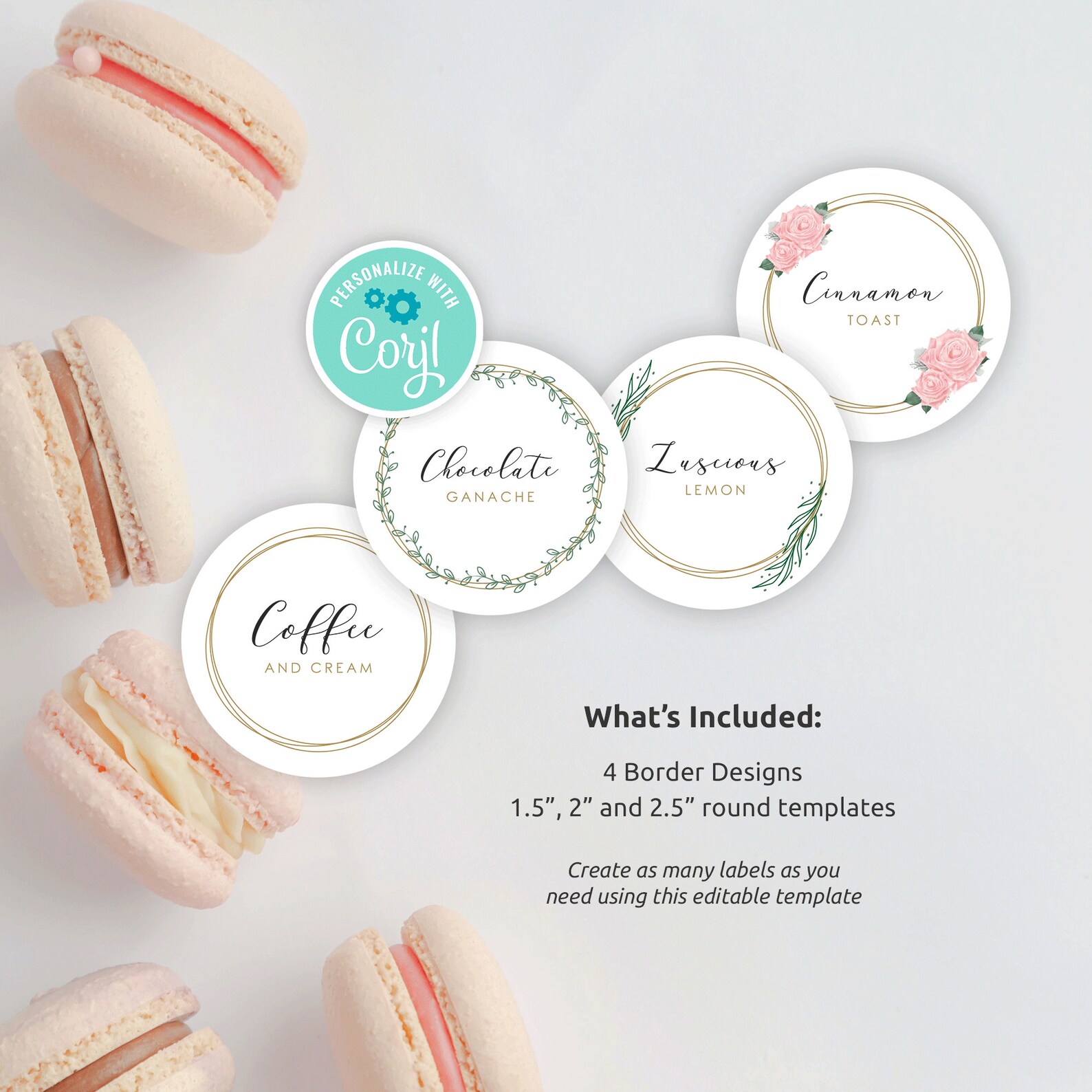 Greenery Flavor Labels Template Floral Design Scent Labels - Etsy