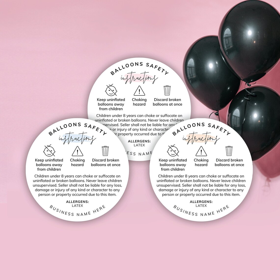 DIY Balloons Warning Label Template Printable Choking Hazard - Etsy