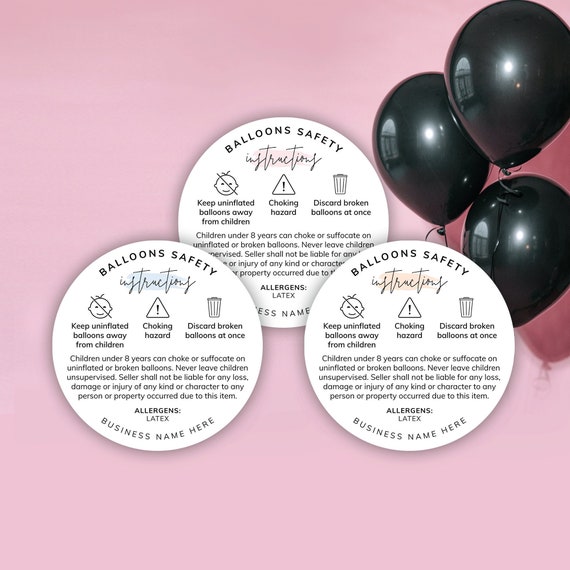 DIY Balloons Warning Label Template Printable Choking Hazard - Etsy India