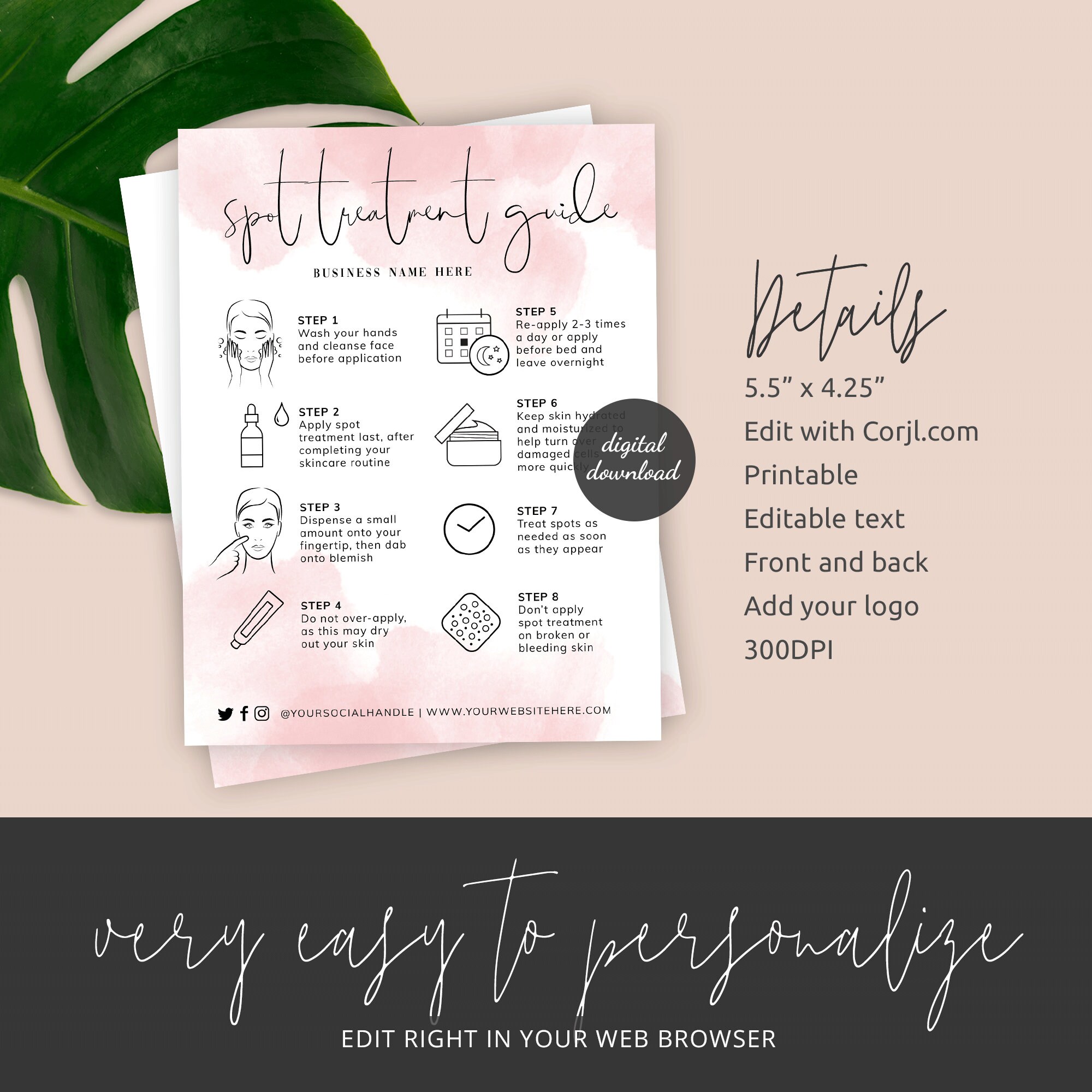 Spot Treatment Application Guide Template Custom Blemish - Etsy