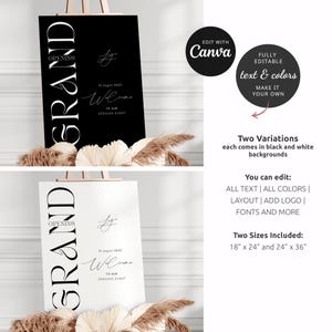 Grand Opening Welcome Sign Canva Template, Trendy Minimalist Business ...