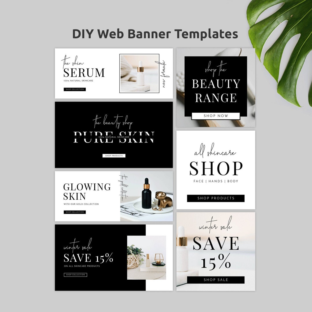 DIY Website Banners, Editable Web Banner Templates, Minimalist, Beauty ...