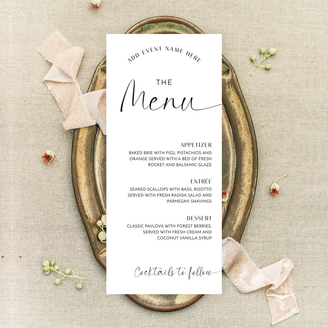 Elegant Dinner Menu Template Editable Charity Fundraiser - Etsy