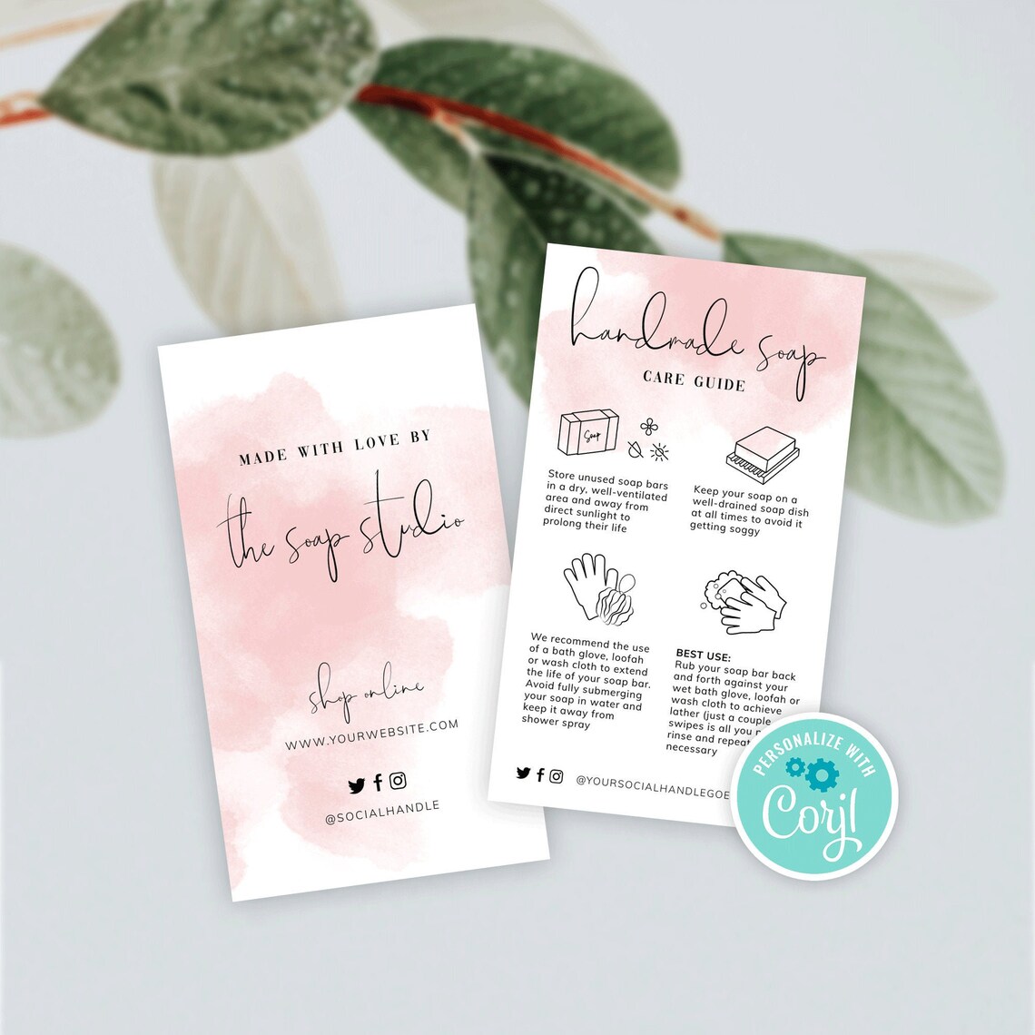 Feminine Soap Care Card Template MINI Soap Care Guide - Etsy