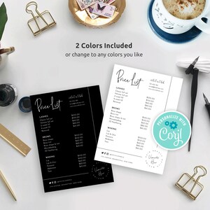 Edit Yourself Pricing Sheet, DIY Pricing Flyer Template, Minimalist ...