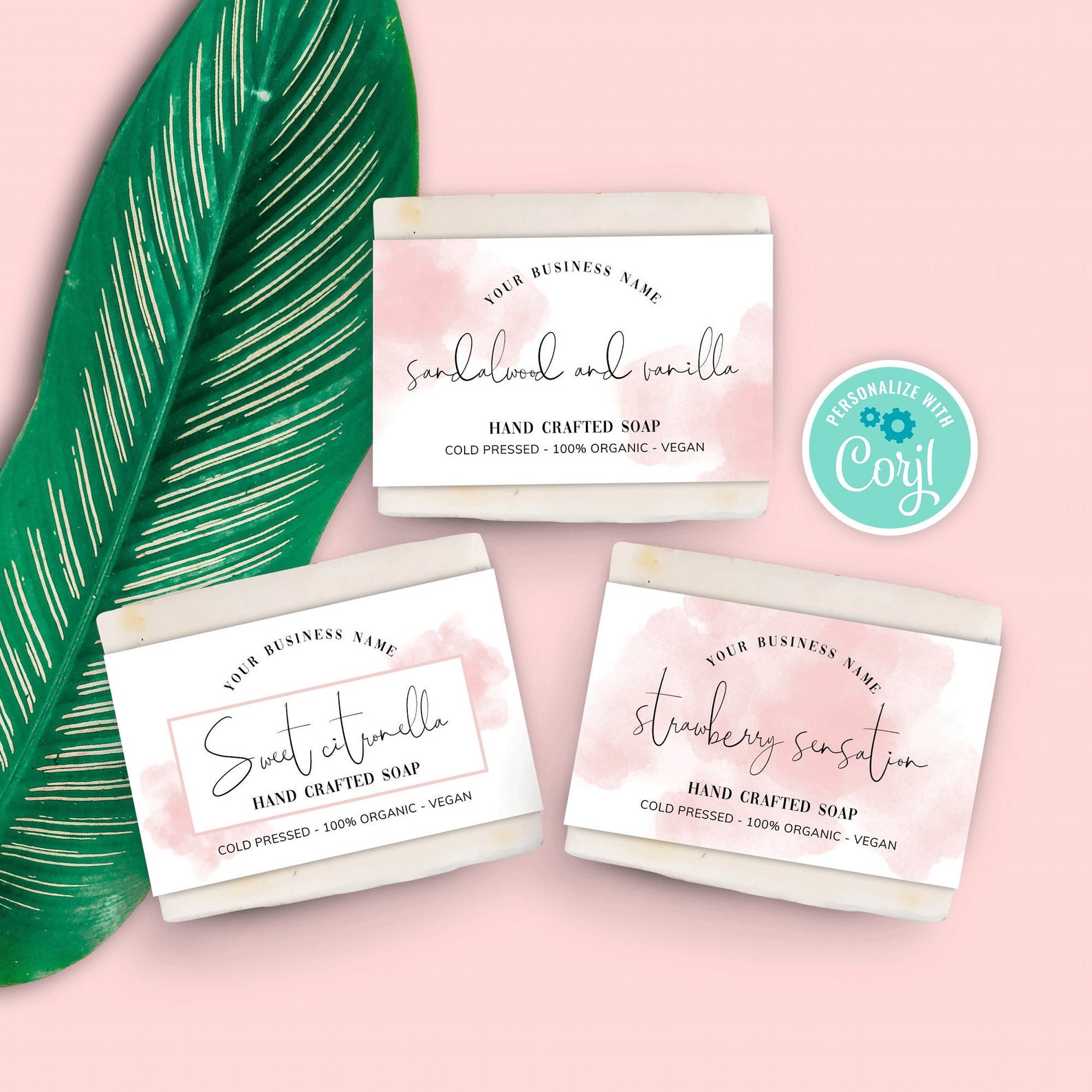 Feminine Soap Bar Label Template, Custom Artisan Soap Belly Band 9x2 ...