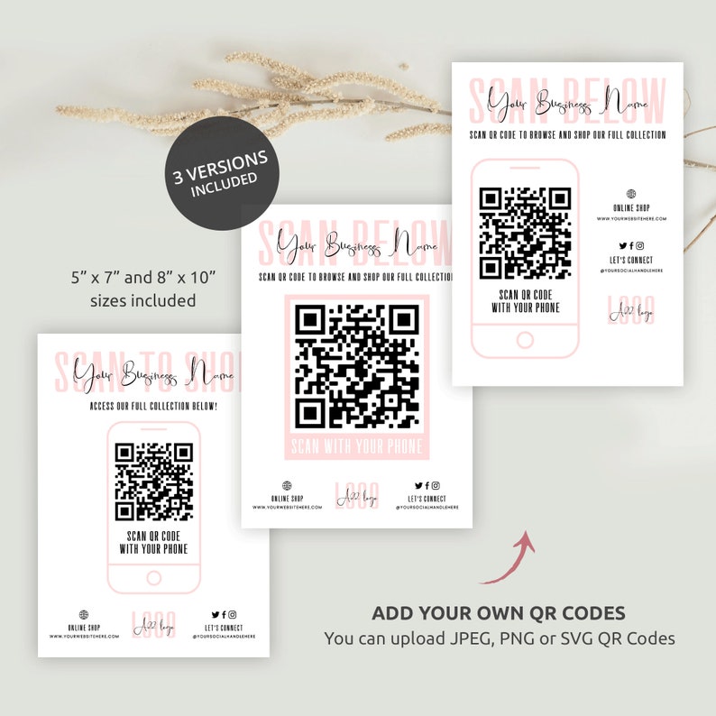 Custom QR Code Sign Design Scan QR Code Template Printable - Etsy Custom QR Code Sign Design Scan QR Code Template Printable - Etsy