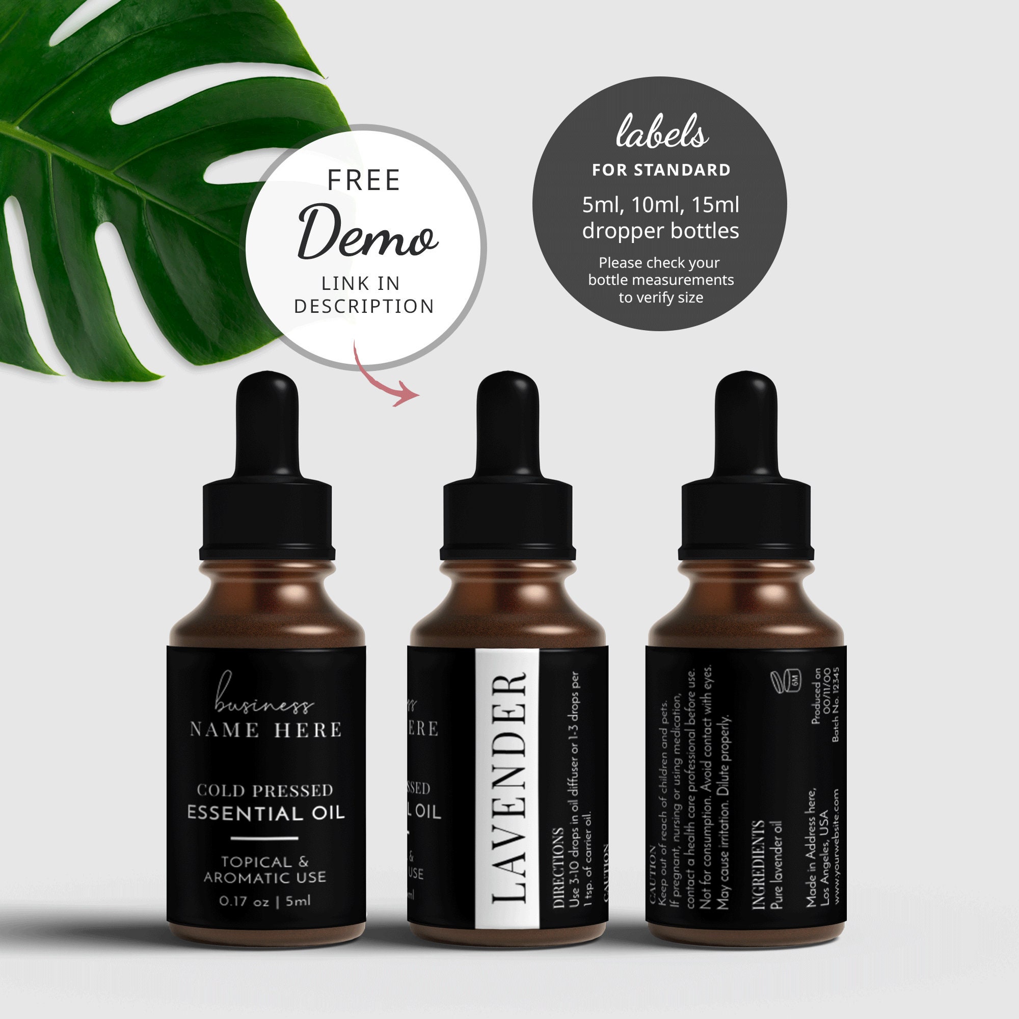 Essential Oil Label Template Editable Aromatherapy Oil - Etsy