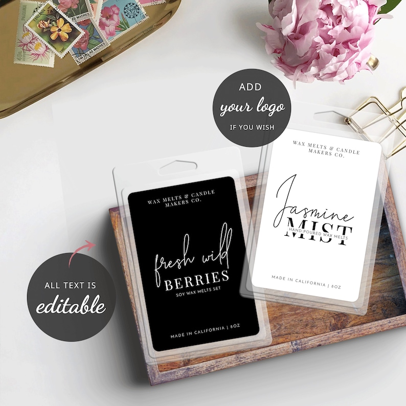 Wax Melts Labels Template Minimalist Label Design - Etsy Australia