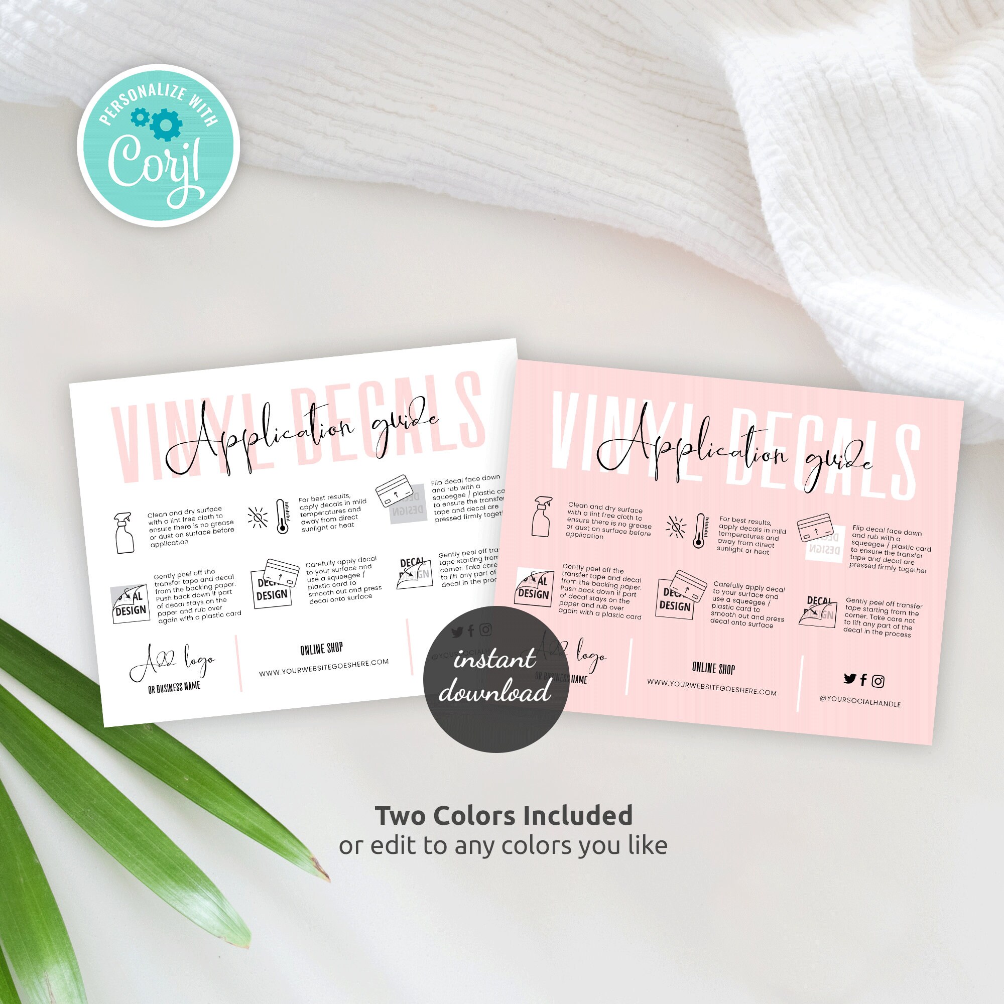 Decals Customer Guide Template Editable Vinyl Stickers - Etsy