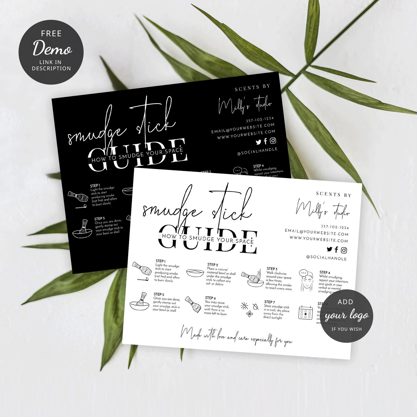 Custom Smudge Stick Guide Template How to Smudge Your Home - Etsy