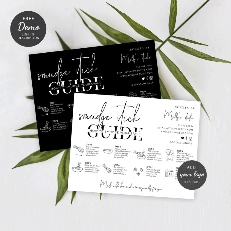 Custom Smudge Stick Guide Template How to Smudge Your Home - Etsy