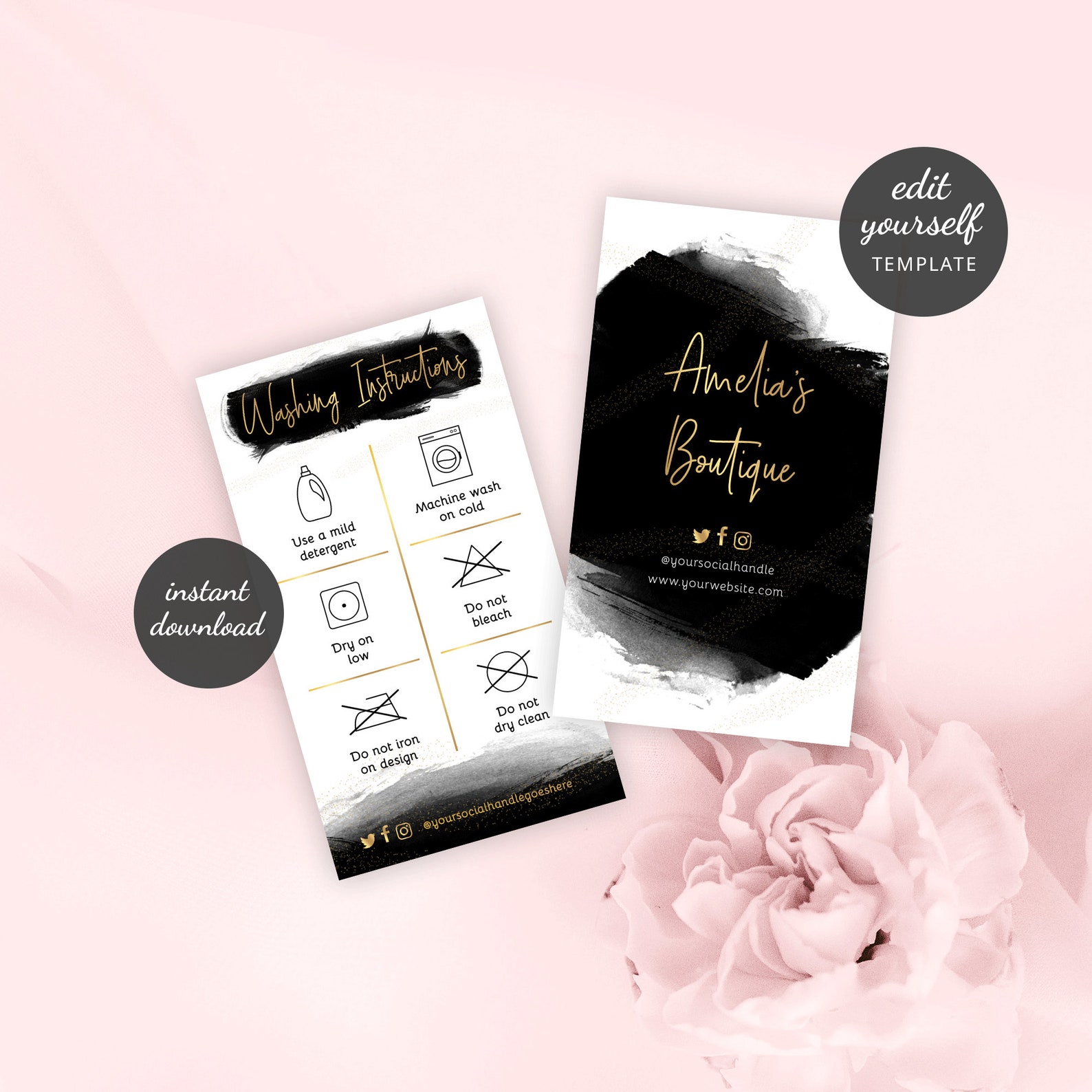 Clothing Washing Instructions Template Customizable T-shirt - Etsy