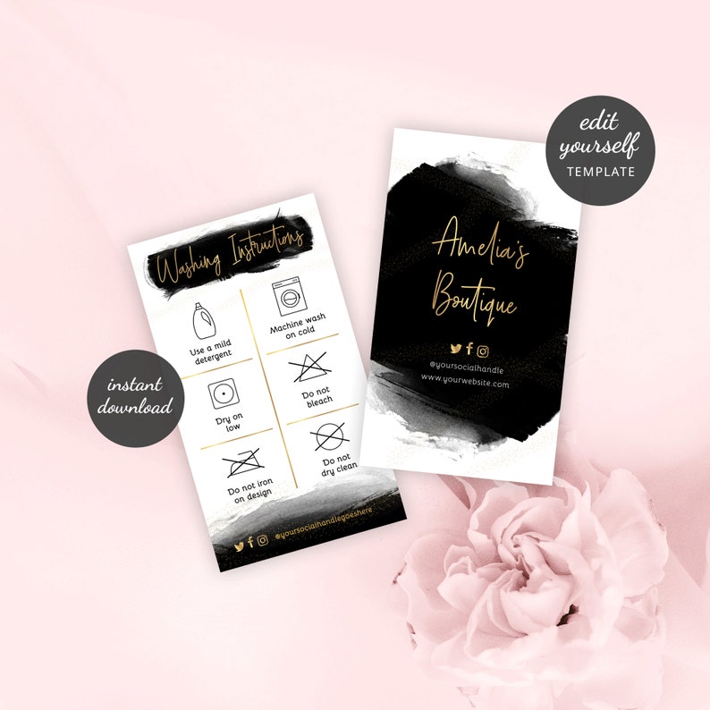 Clothing Washing Instructions Template Customizable T-shirt - Etsy