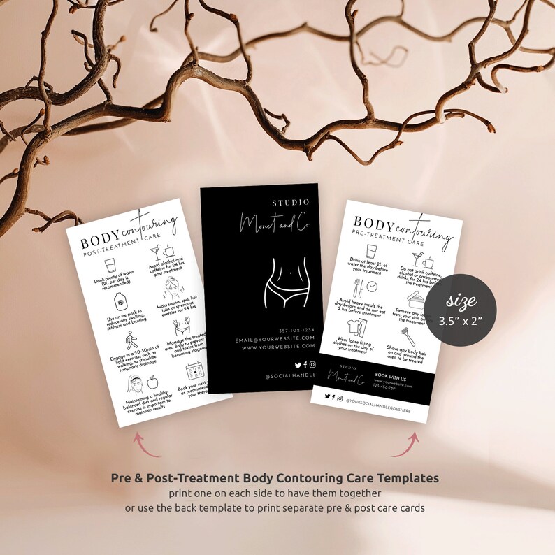 Body Contouring Care Card Template Editable Body Sculpting | Etsy