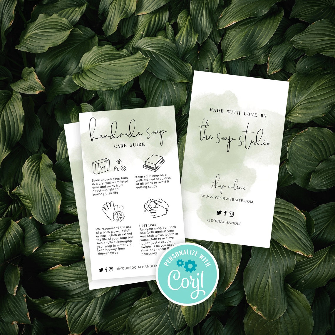 Editable Soap Care Card Template MINI Soap Care Guide - Etsy