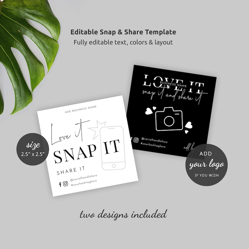 Editable Snap and Share Template Minimalist Share on Social - Etsy