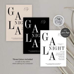 Gala Night Invitation Template, Minimalist Annual Gala Event Marketing ...