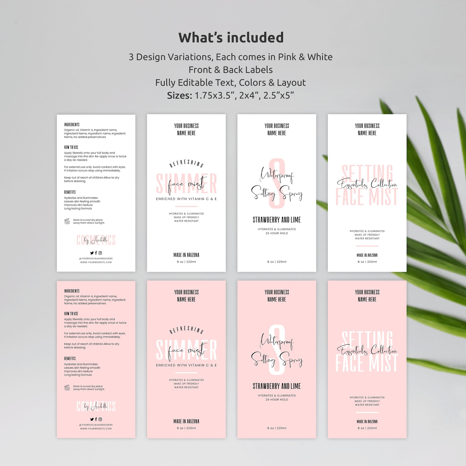 Cosmetic Bottle Label Template Editable Cosmo Bottle Labels 8 - Etsy