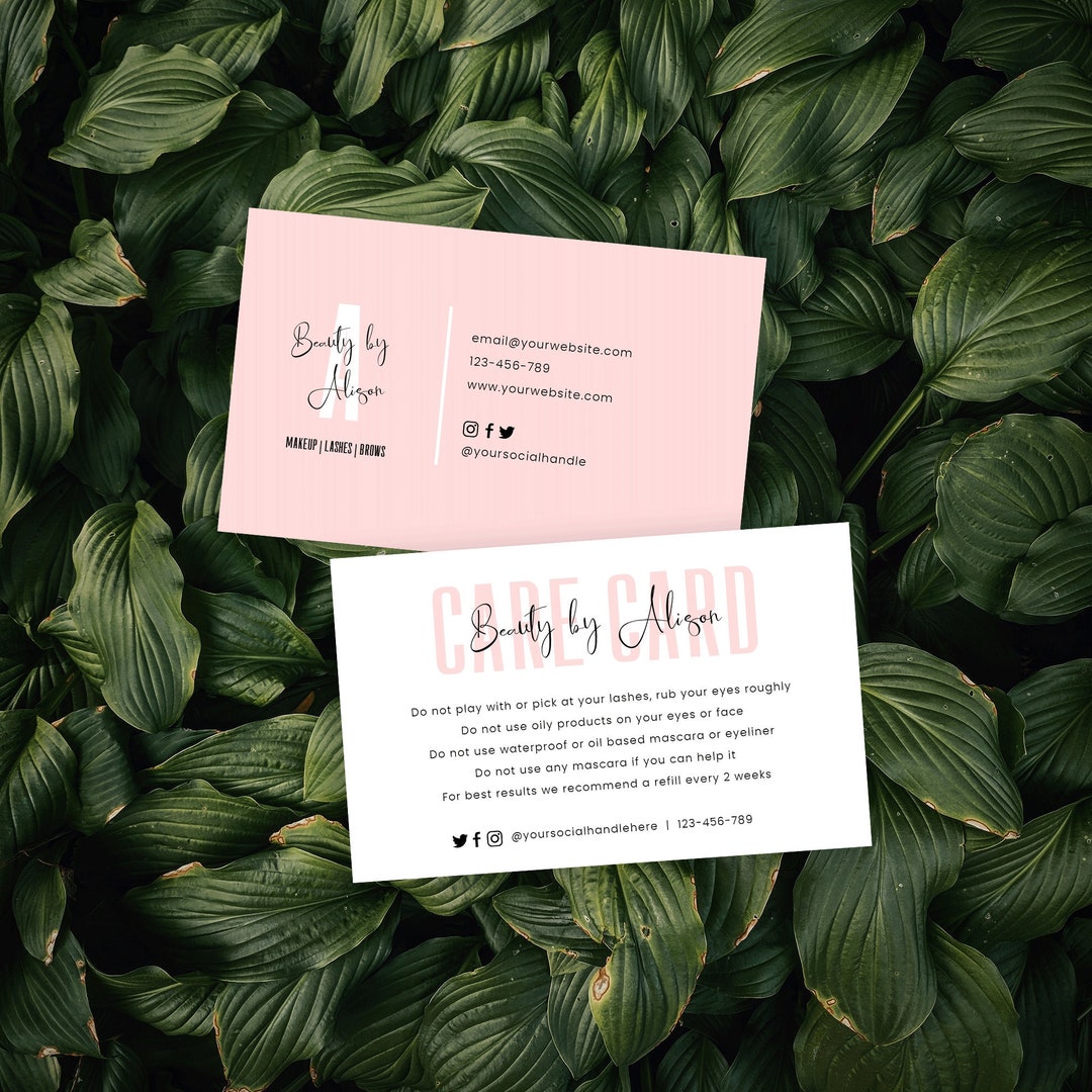 DIY Care Card Template, Beauty Care Card Design, Feminine Care ...