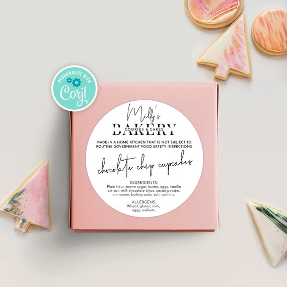 Food License Labels Template Minimalist Ingredients Sticker - Etsy