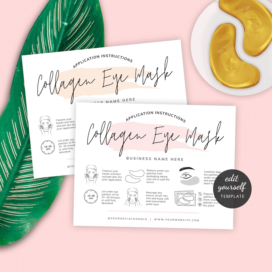 Collagen Under Eye Mask Care Instructions, Eye Gel Patches Application ...