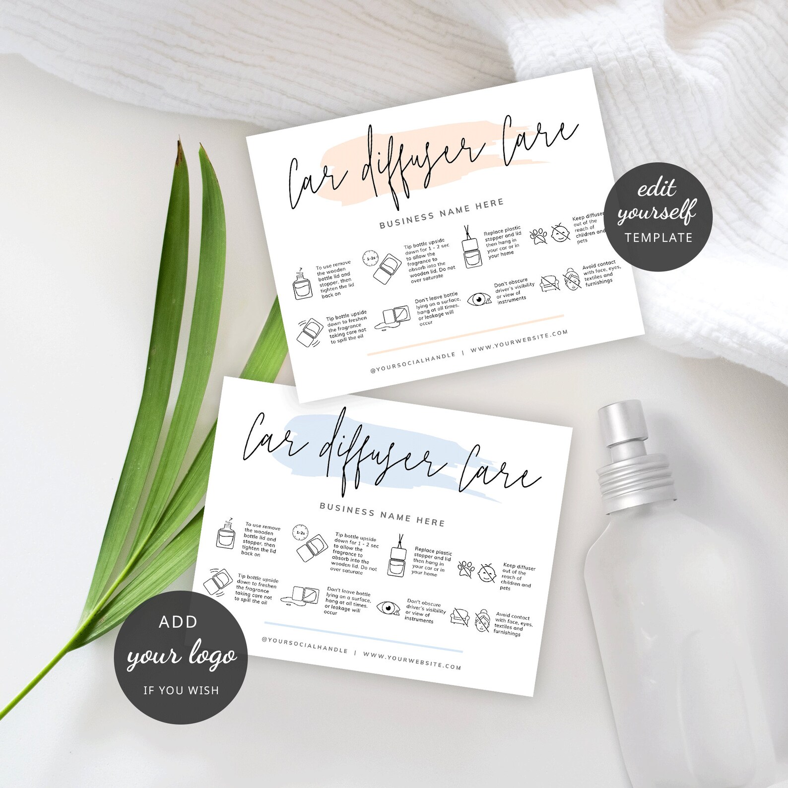 Car Diffuser Care Guide Template Printable Hanging Diffuser | Etsy