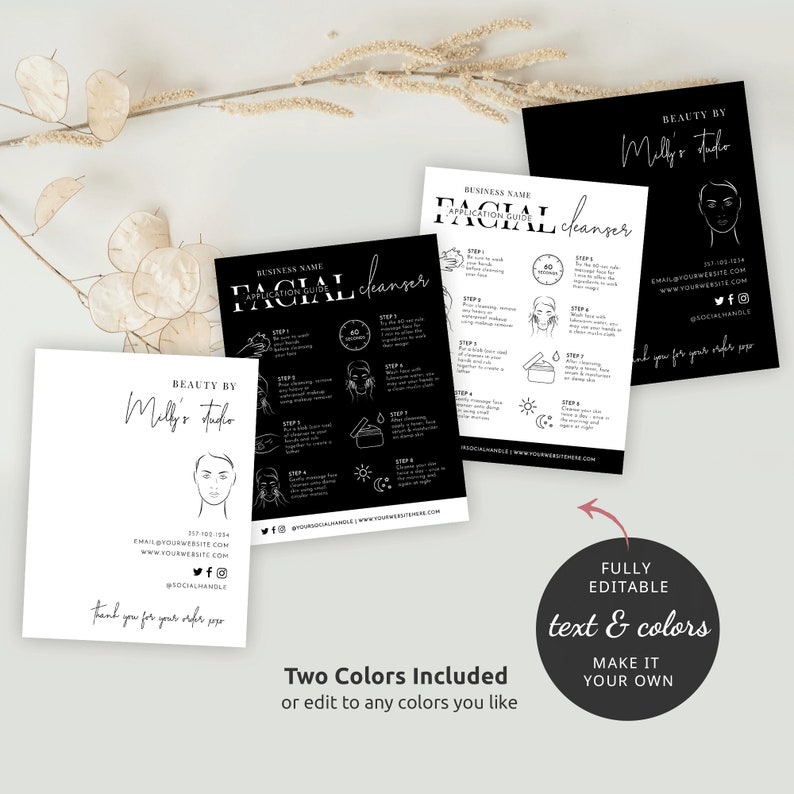 Face Cleanser Application Guide Template Minimalist Face Wash - Etsy