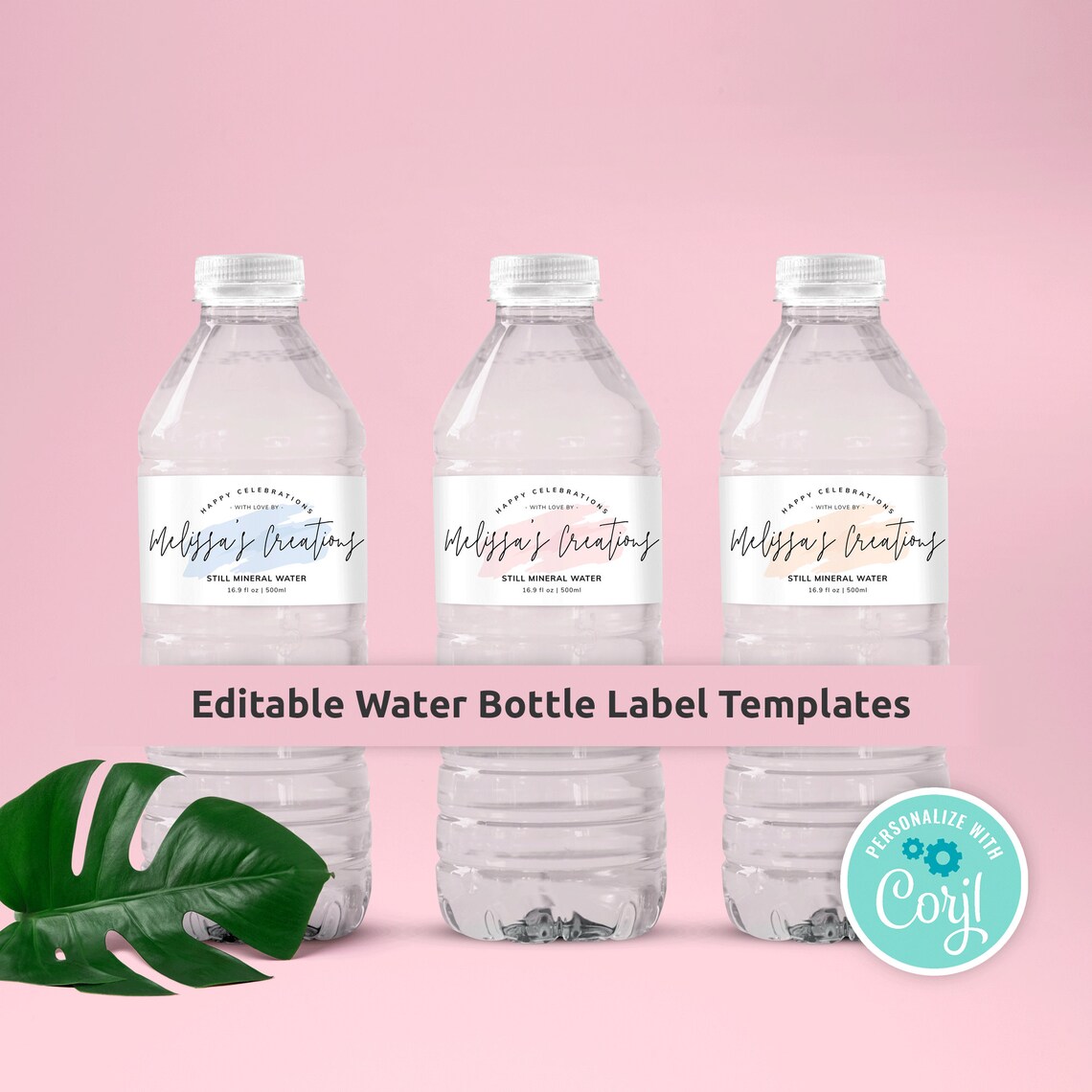 Editable Water Bottle Label Template Custom Still Water - Etsy