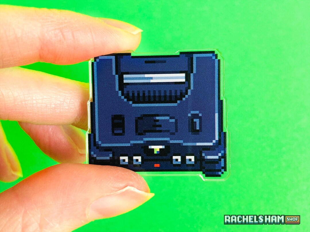 N64 Console Acrylic Pin Retro 8bit Video Game Pixel Art Badge Lapel Pin ...