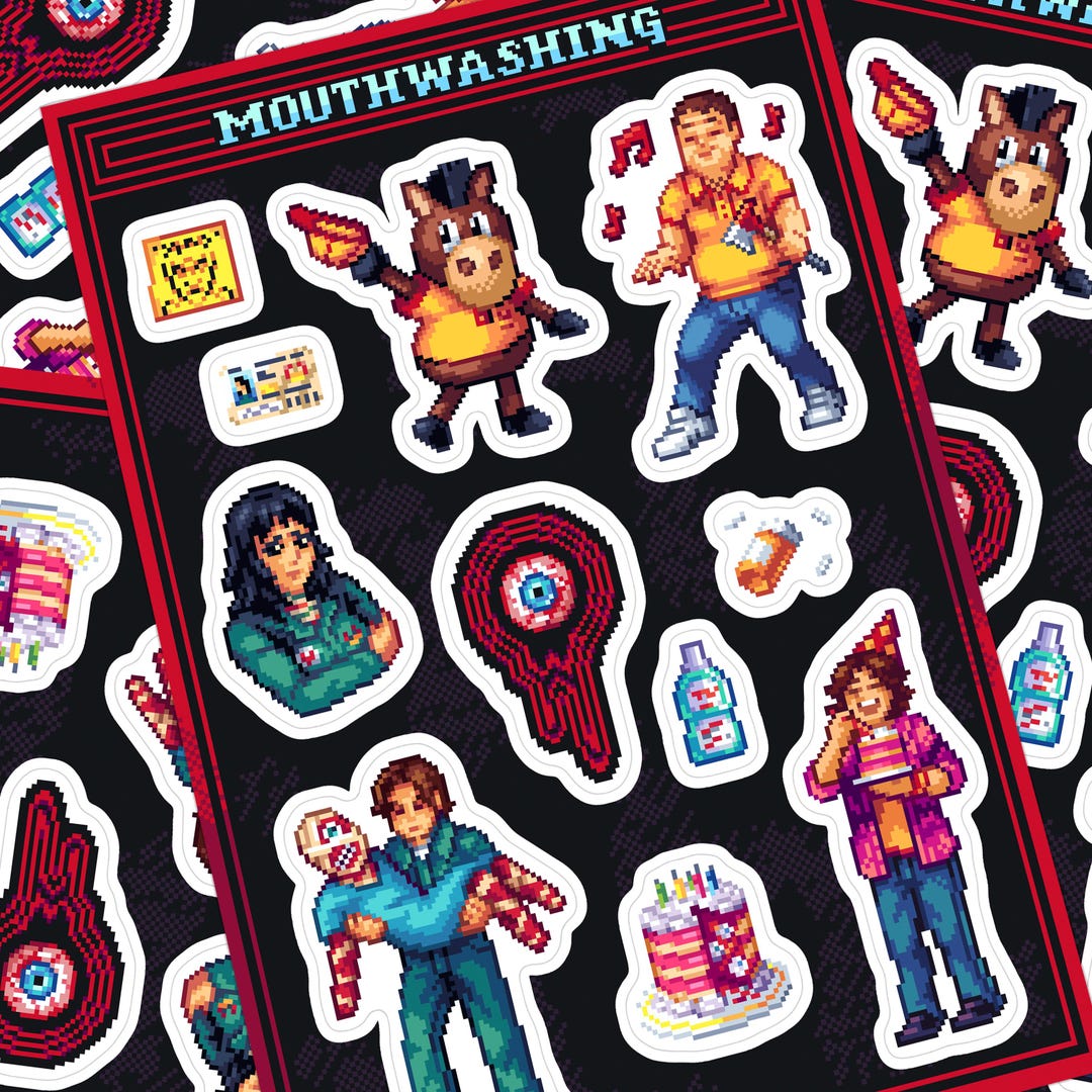 Mouthwashing Pixel Art Sticker Sheet With Anya Daisuke Swansea Jimmy ...